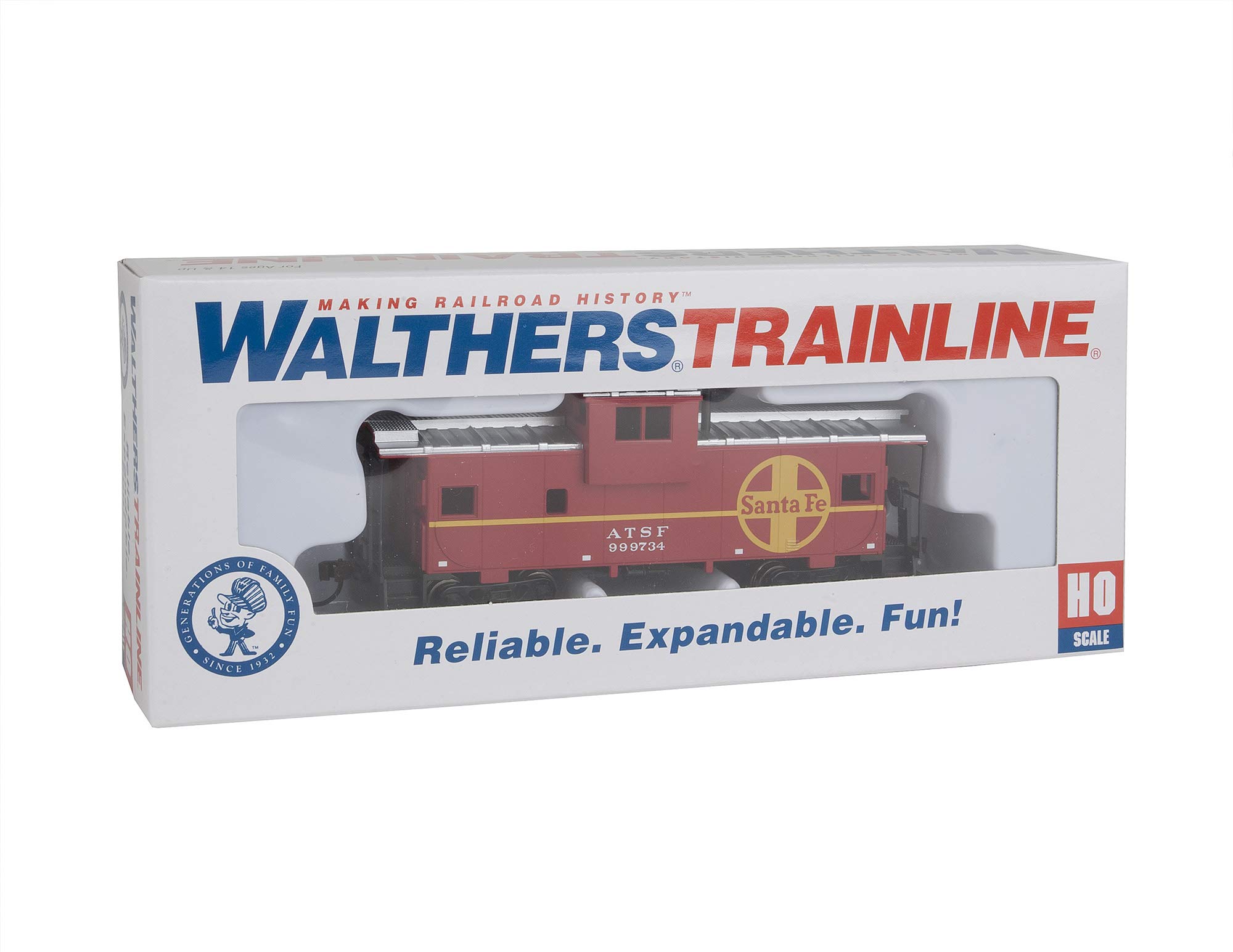 Walthers Trainline HO Scale Model Atchison, Topeka & Santa Fe Vision Caboose, Model:931-1503