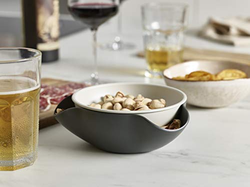 Joseph Joseph 20156 Double Dish Pistachio and Snack Serving Bowl, Gray