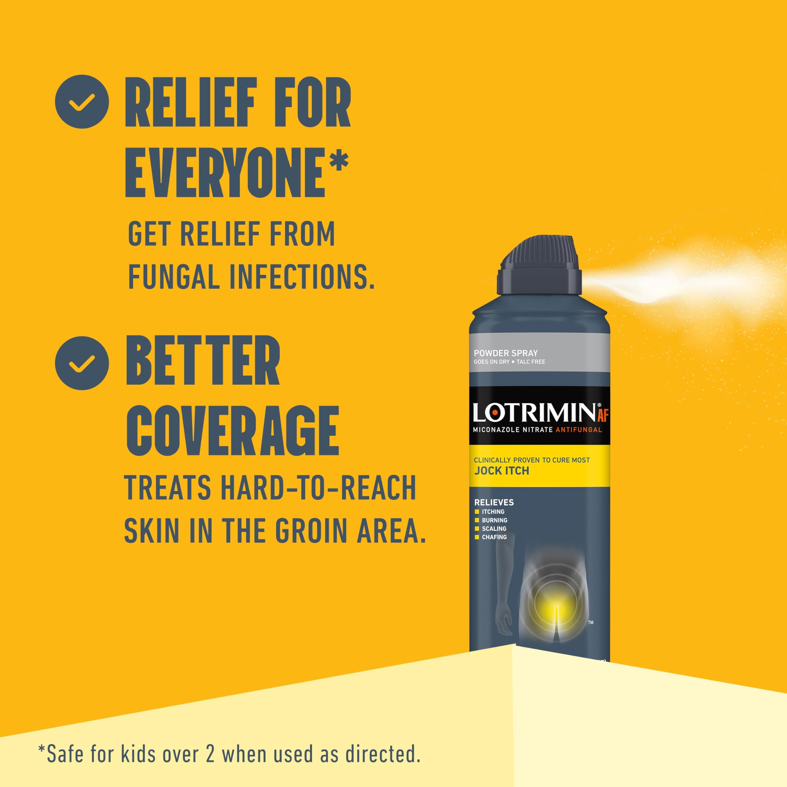 Lotrimin AF Jock Itch Antifungal Powder Spray, Miconazole Nitrate 2% - Treatment of Most Itch, 4.6 Ounces (133 Grams) Spray Can (Pack 3)