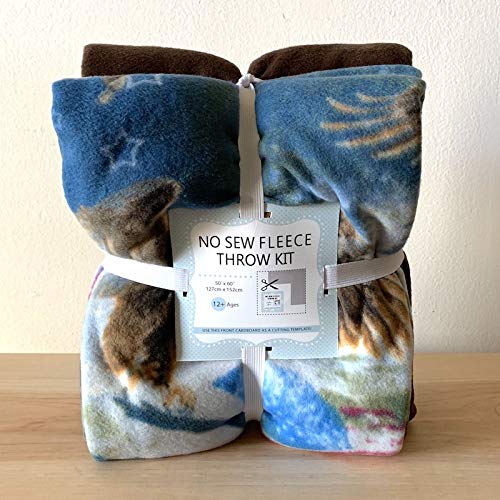 American Eagles Anti-Pill Premium No-Sew Throw Fleece Fabric Kit (72x60)