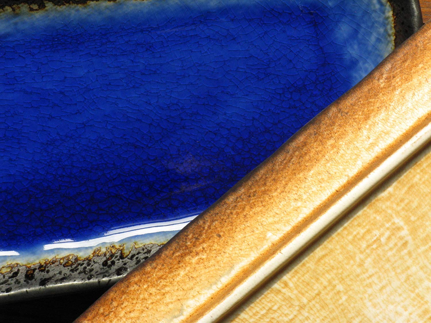 Miya E493B Cobalt Blue Kosui Serving Plate, 11 Inches (L) x 5 Inches (W), SOLD AS 1 PLATE