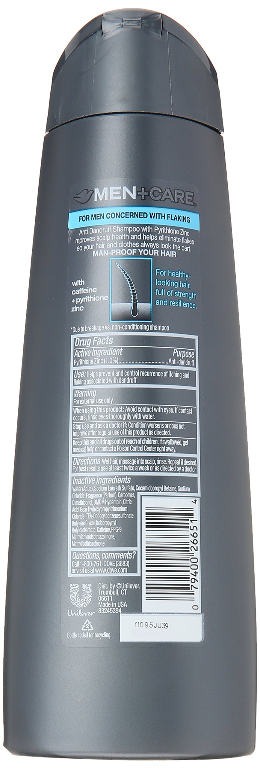 Dove Men+Care 2 in 1 Shampoo and Conditioner, Anti Dandruff, 12 oz