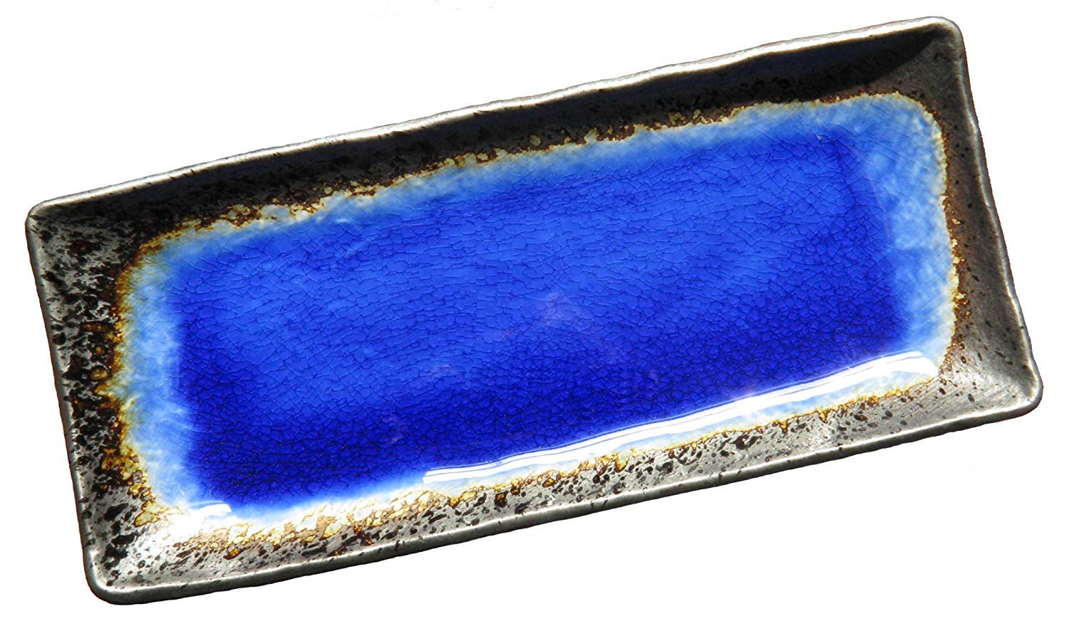 Miya E493B Cobalt Blue Kosui Serving Plate, 11 Inches (L) x 5 Inches (W), SOLD AS 1 PLATE