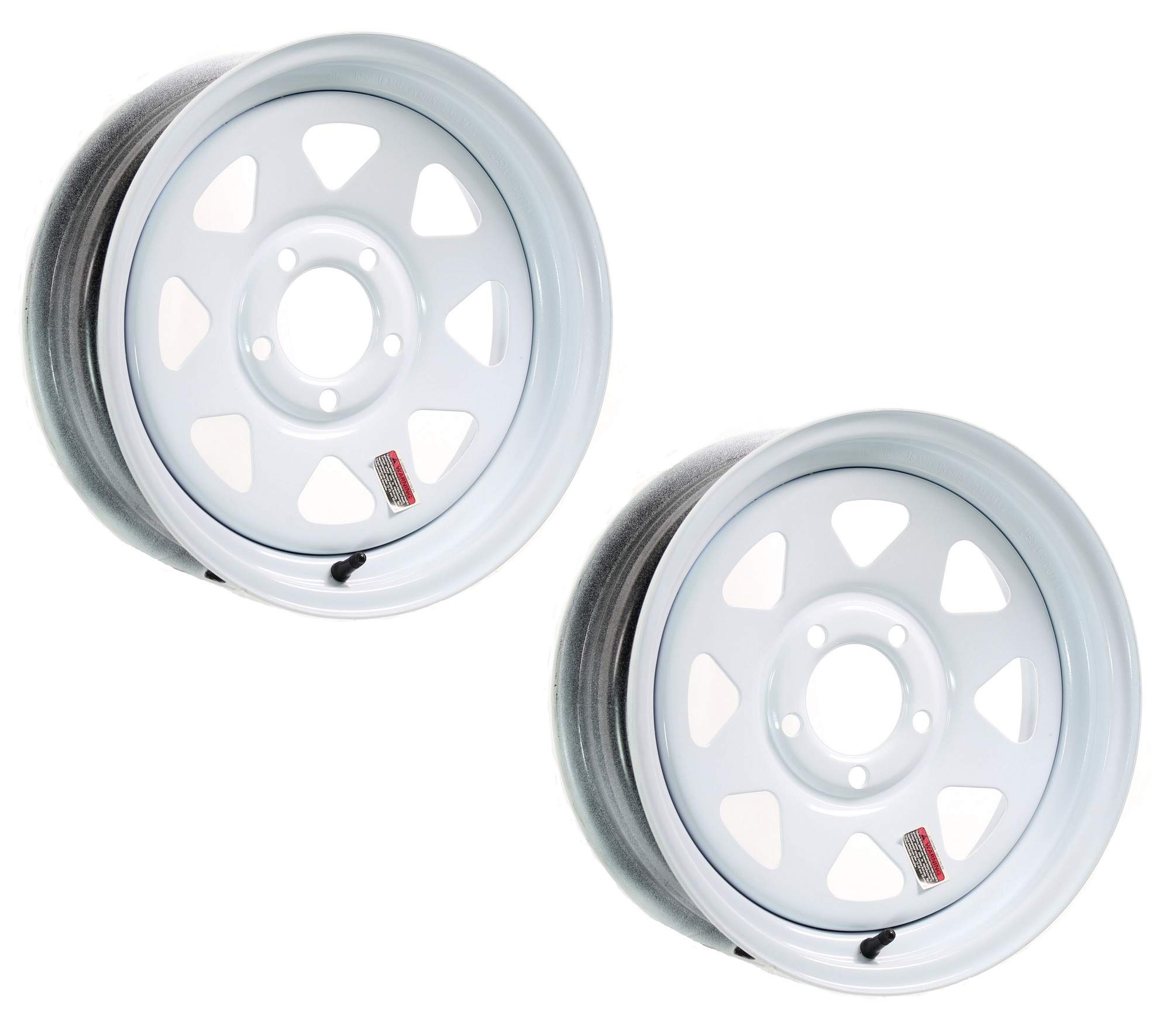 eCustomrim 2-Pack Trailer Rims Wheels 13 in. 13X4.5 5 Lug Hole Bolt White Spoke Design