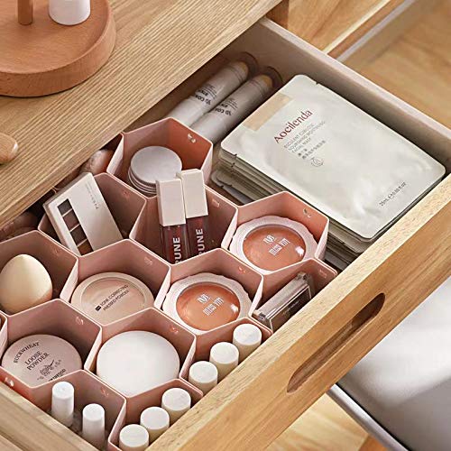 HPYYKE Honeycomb Organizer,Adjustable Drawer Organizers,18 Slot Compartment Honeycomb Separator for Underwear Belt-Scarf Socks Ties Organizer(8pcs)