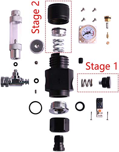 FZONE Aquarium CO2 Regulator Mini Series V3.0 Dual Stage with DC Solenoid and Bubble Counter Check Valve Compatible Paintball Tank CGA320 CO2 Cylinde