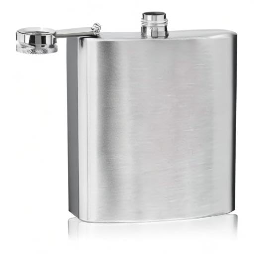 TRUE Stainless Steel Metal Men and Women Drinking Flasks for Vodka Whiskey Tequila Rum Cocktails, Travel, Backpacking, 6 oz, Set of 1, Silver