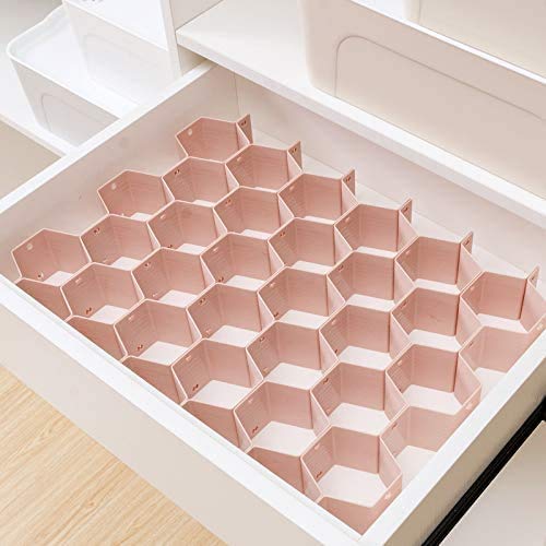HPYYKE Honeycomb Organizer,Adjustable Drawer Organizers,18 Slot Compartment Honeycomb Separator for Underwear Belt-Scarf Socks Ties Organizer(8pcs)