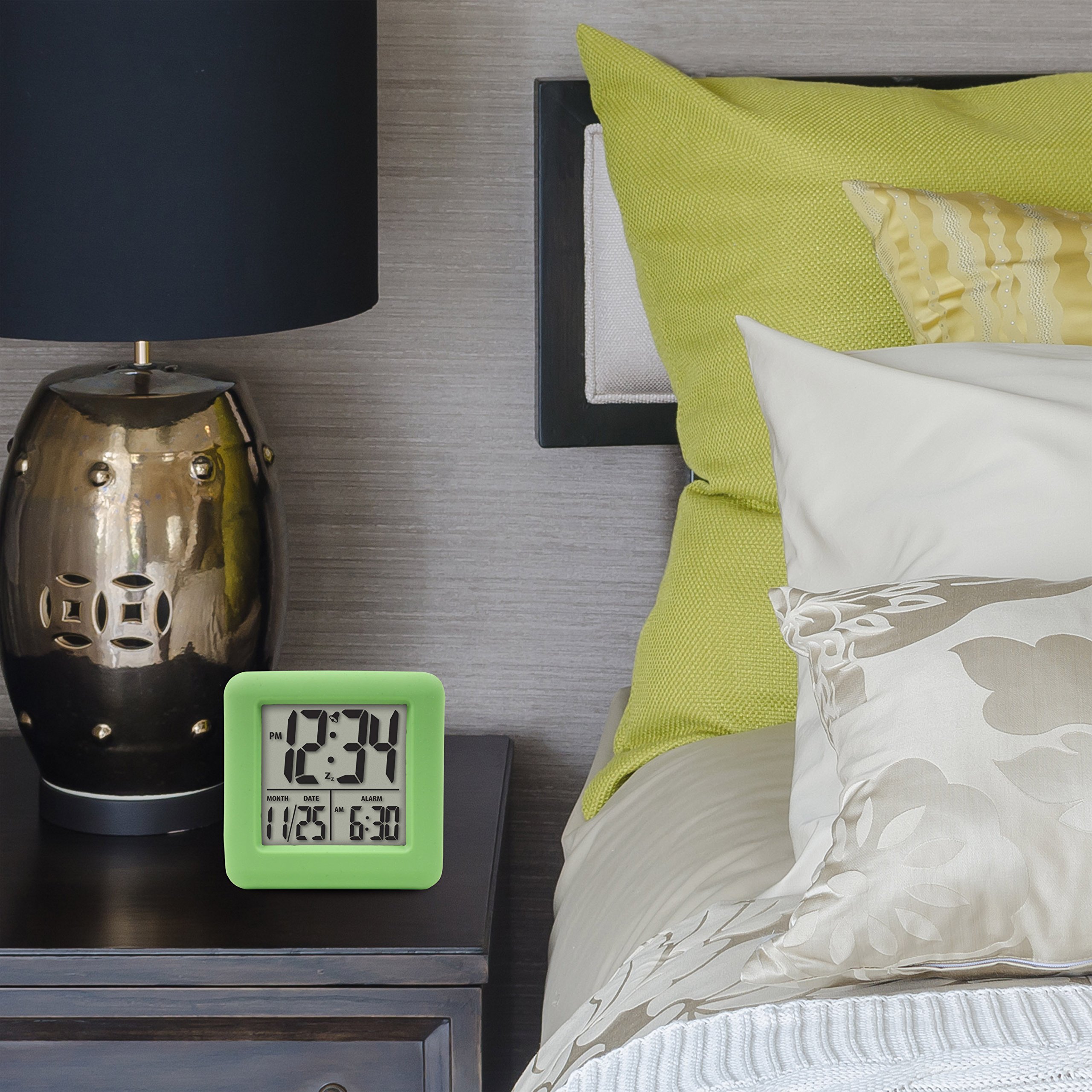 Equity by La Crosse 70903 Soft Green Cube LCD Alarm Clock