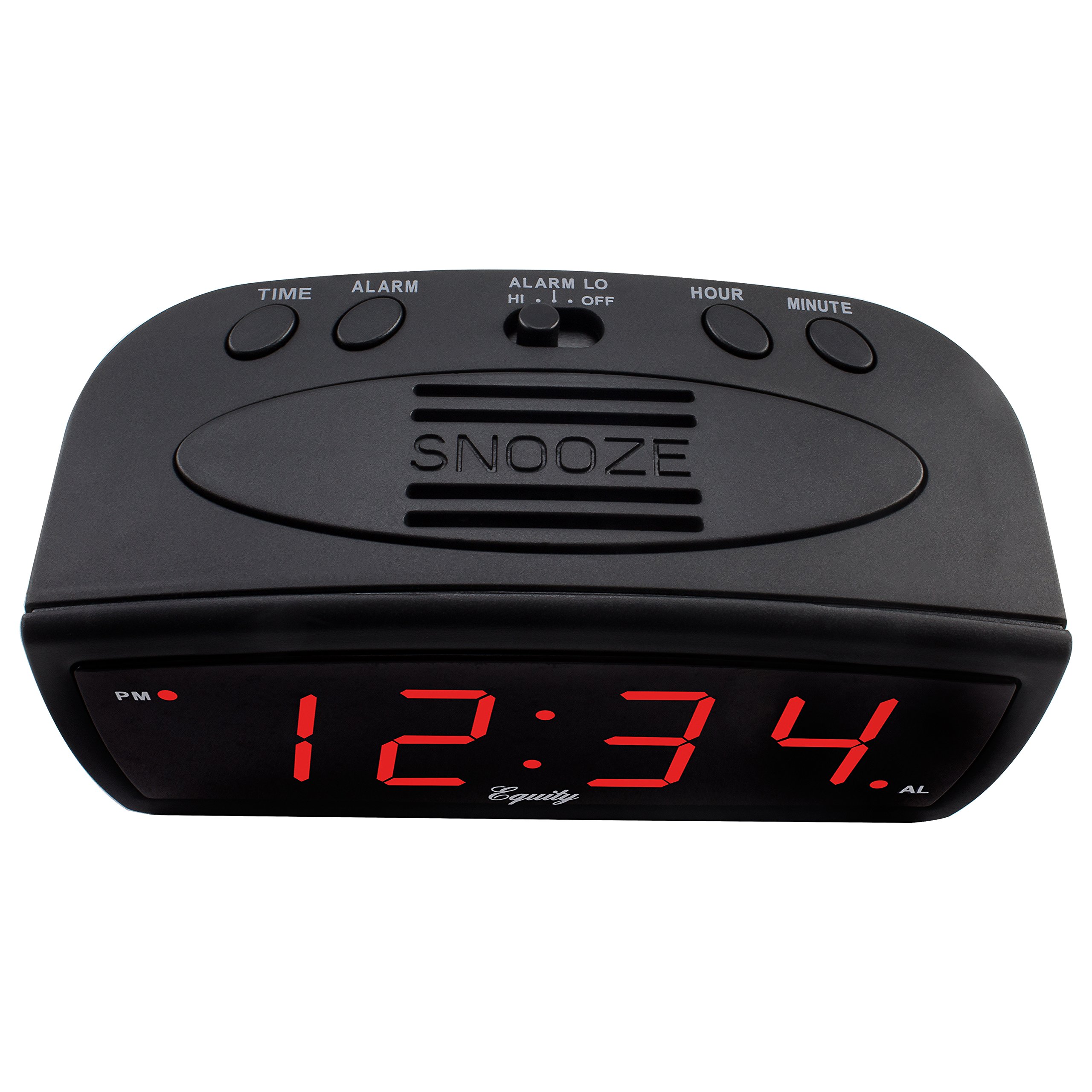 Equity by La Crosse 30902 .9 Inch LED Truckers Adjustable Volume Alarm Clock with 12v Plug-in Adapter