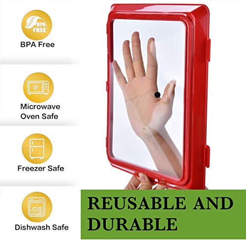 Food Preservation Trays- Stackable, Reusable Food Tray with Plastic Lid, Durable,Superior for Keeping Food Fresh,Dishwasher & Freezer Safe-6 Count