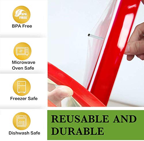 Food Preservation Trays- Stackable, Reusable Food Tray with Plastic Lid, Durable,Superior for Keeping Food Fresh,Dishwasher & Freezer Safe-6 Count