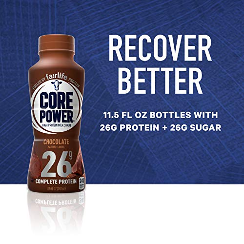 Core Power Fairlife 26g Protein Milk Shakes, Ready To Drink for Workout Recovery, Chocolate, 11.5 Fl Oz (Pack of 12)