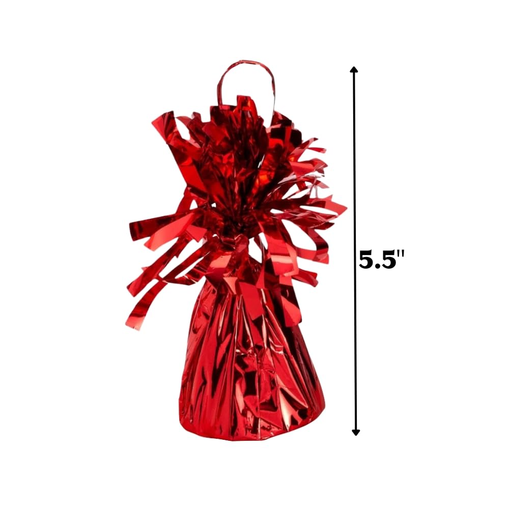 Fun Express Fun Express - Balloon Weights - Red Metallic (12Pc) - Party Décor - Balloons - Balloons Supplies - 12 Pieces - 5.5' | Red
