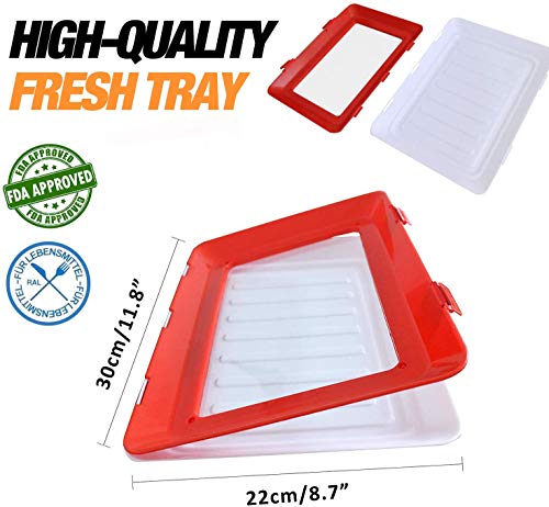 Food Preservation Trays- Stackable, Reusable Food Tray with Plastic Lid, Durable,Superior for Keeping Food Fresh,Dishwasher & Freezer Safe-6 Count