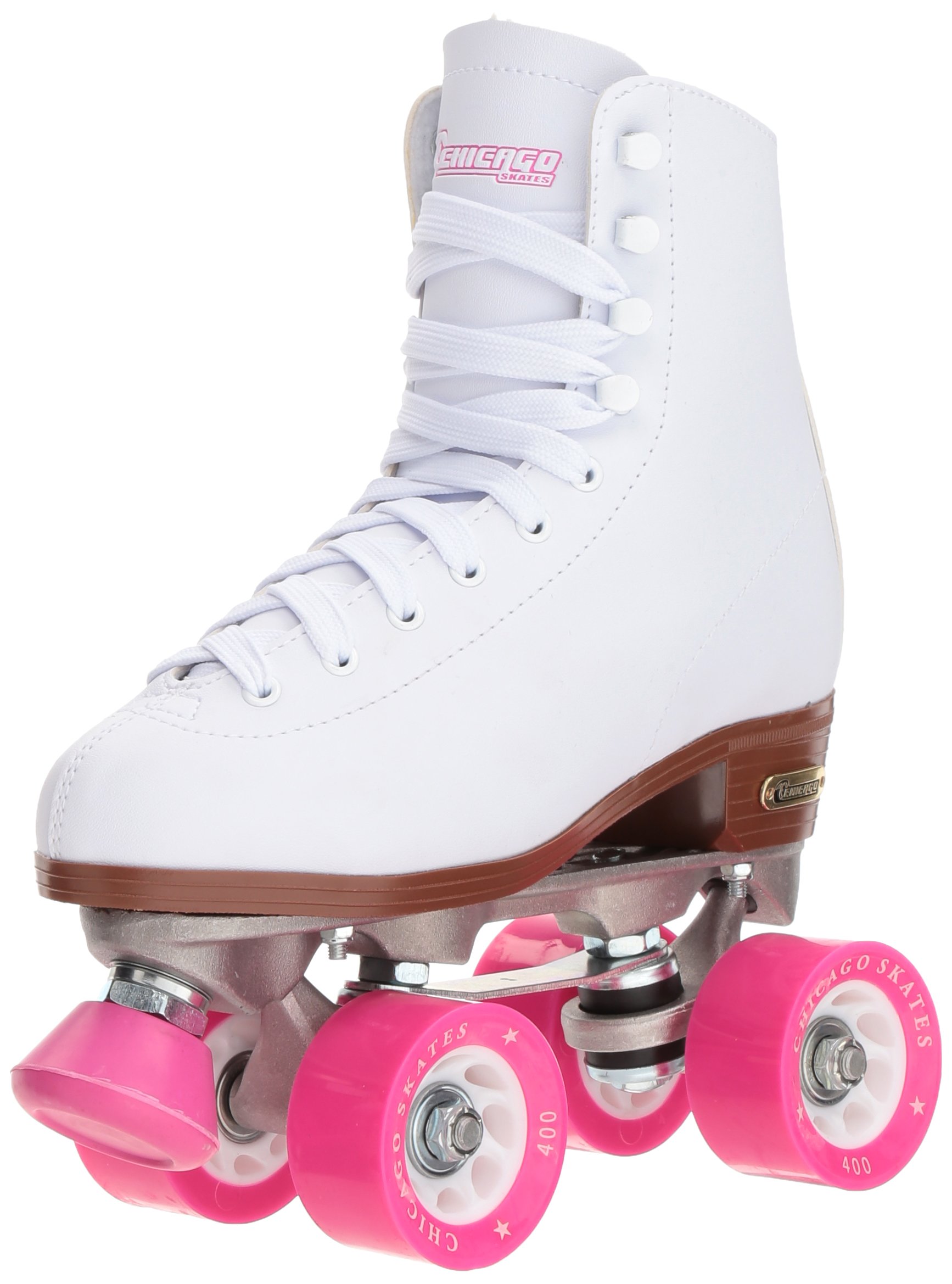 CHICAGO Skates Premium White Quad Roller Skates for Girls and Women Beginners Classic Adjustable High-Top Design for Indoor or Outdoor Skates and Roller Derby