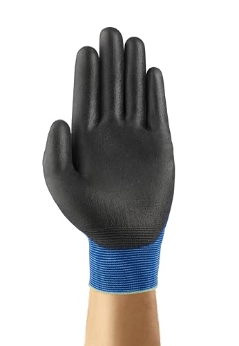 Ansell HyFlex 11-618 Nylon Light Duty Multi-Purpose Glove with Knitwrist, Abrasion/Cut Resistant, Size 6, Blue (Pack of 12 Pair)