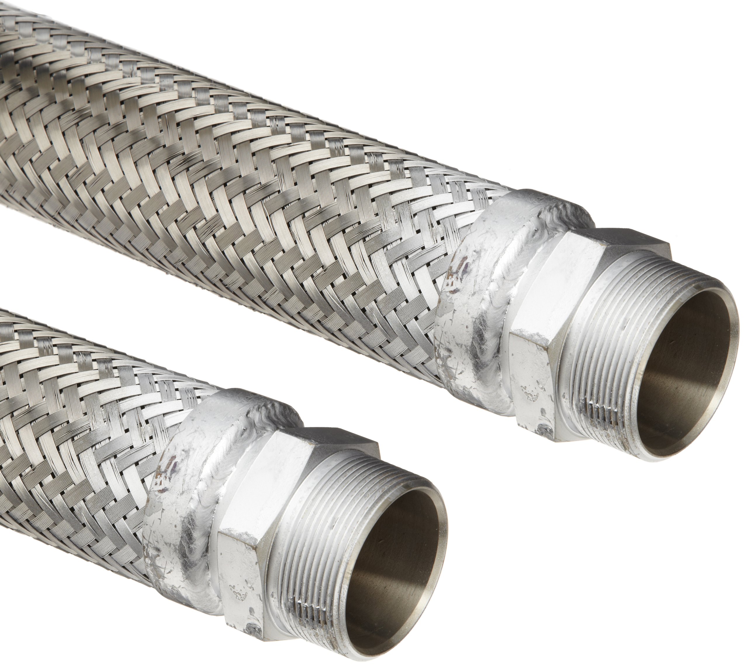 Hose Master Masterflex Stainless Steel 321 Flexible Hose Assembly, 1" Stainless Steel 304 Hex NPT Male x Hex NPT Male Connection, 718 PSI Maximum Pressure, 18" Length, 1" ID
