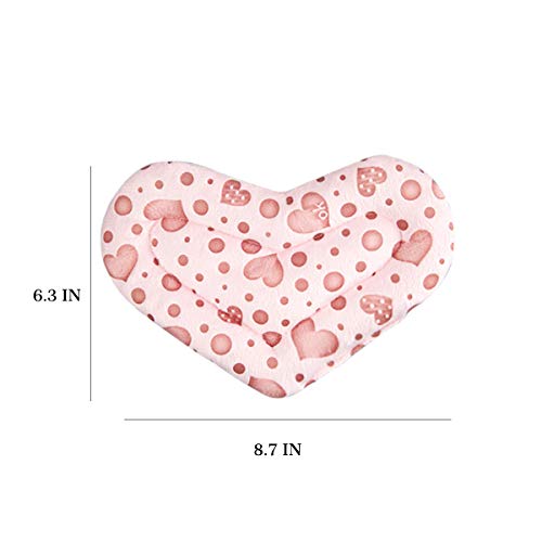 Hamster Mouse Winter Warm Pad - Mini Pet Bed Pads for Small Animals, Hedgehog / Guinea Pig / Dwarf Bunny / Rabbit's Warmer House Cotton Nest, Heart Shape (Pink)