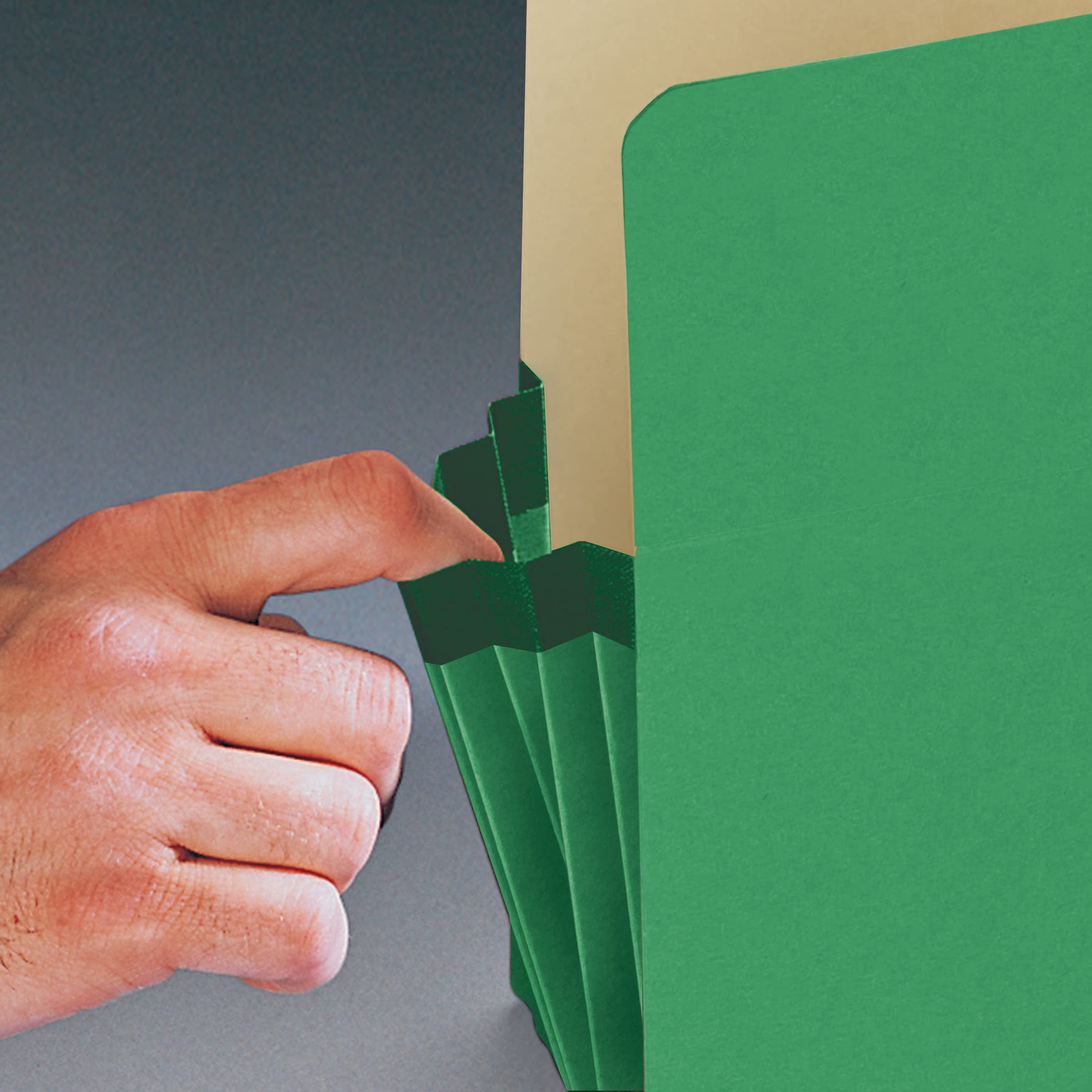 Smead File Pocket, Straight-Cut Tab, 5-1/4" Expansion, Letter Size, Green, 10 per Box (73236)