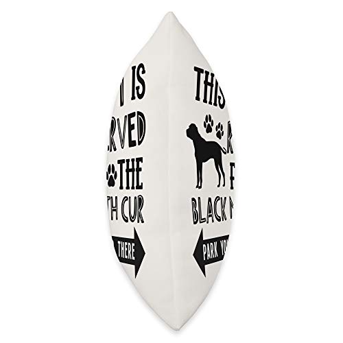 Black Mouth Cur Funny Gifts Black Mouth Cur Seat Reserved Park There Mom Dad Funny Gift Throw Pillow, 18x18, Multicolor