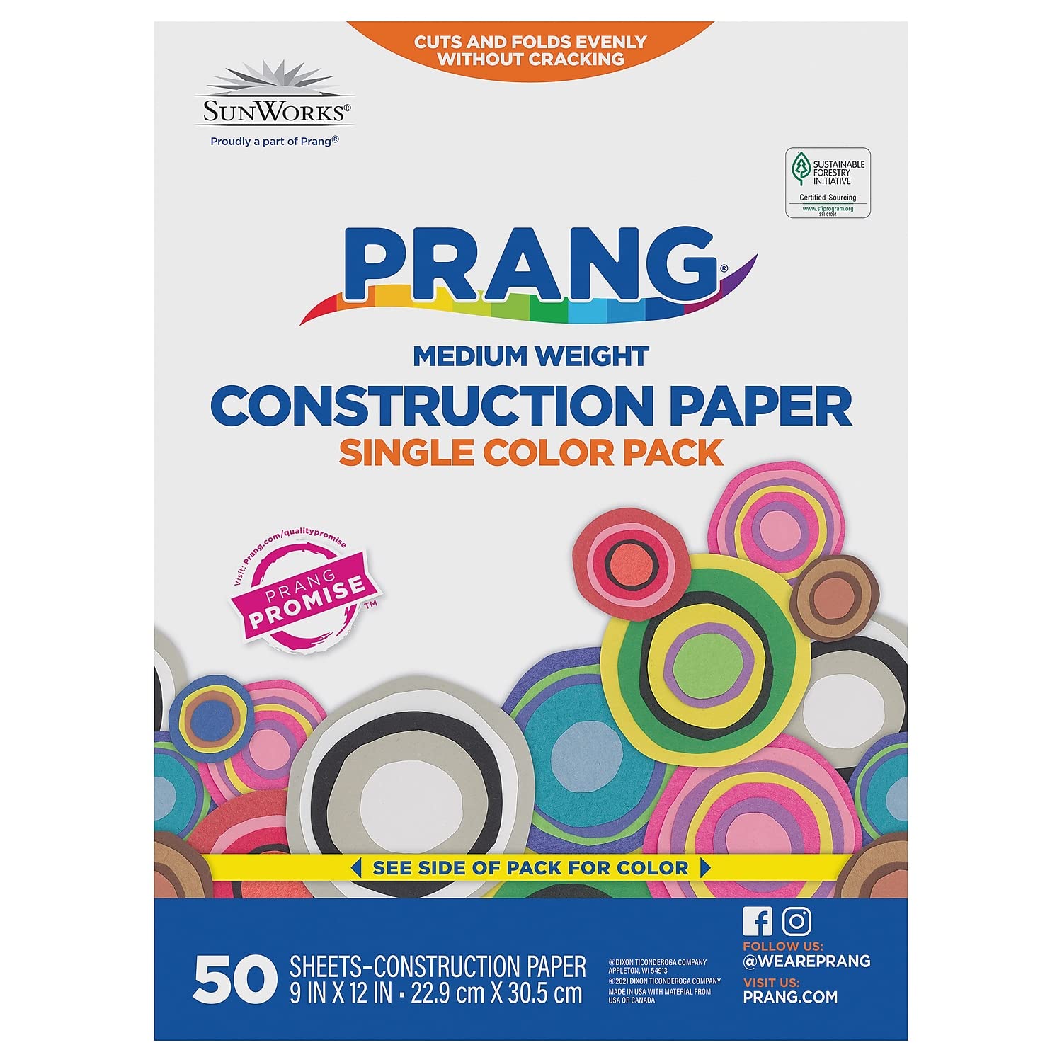SunWorks 9103 Construction Paper, 58 lbs., 9 x 12, Hot Pink, 50 Sheets/Pack