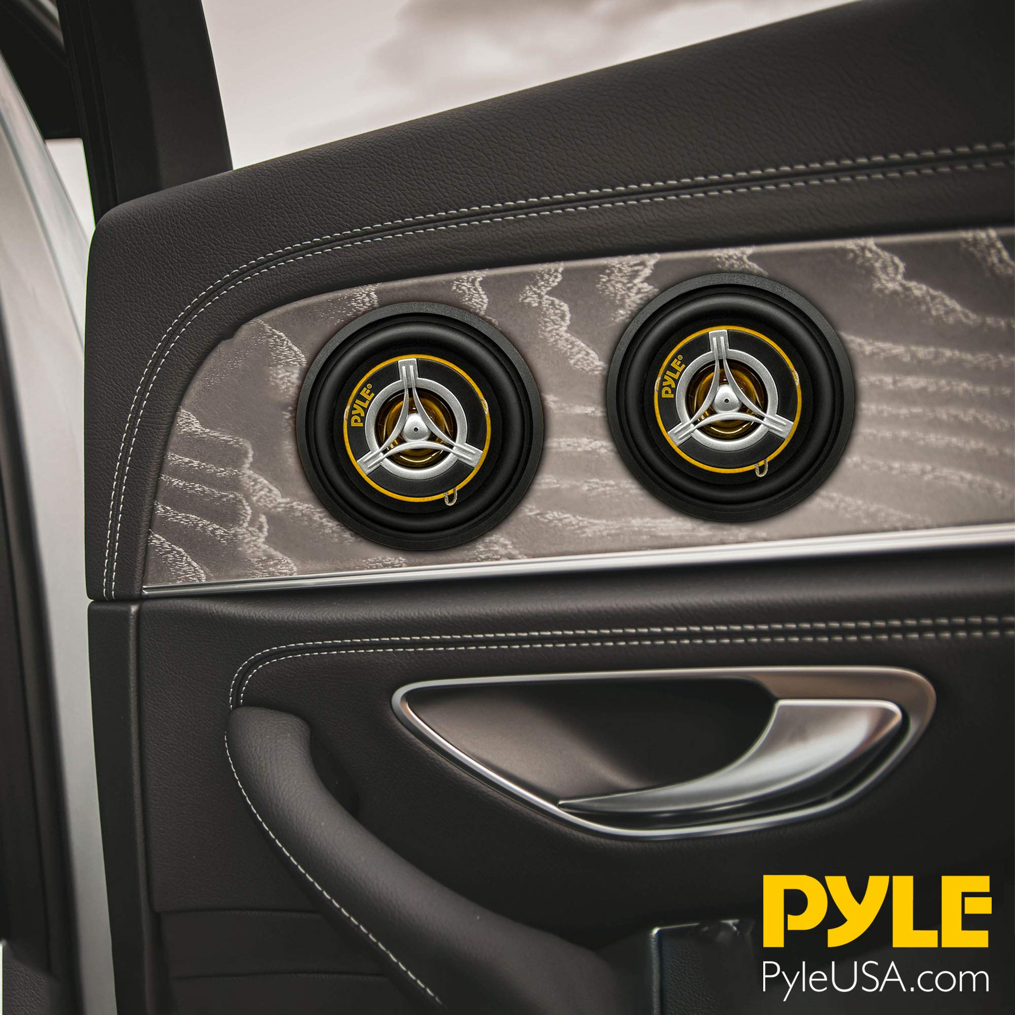 Pyle Car Two Way Speaker System - Pro 3.5 Inch 120 Watt 4 Ohm Mid Tweeter Component Audio Sound Speakers For Car Stereo w/ 20 Oz Magnet Structure, 1.65β Mount Depth Fits Standard OEM - Pyle PLG3.2