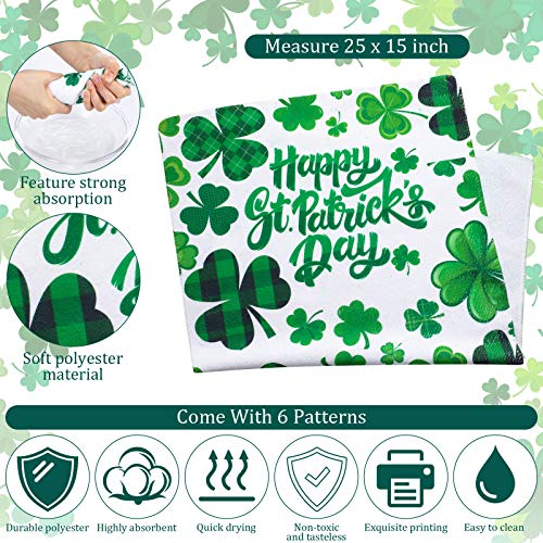 4 Pieces St. Patrick's Day Hand Towels Irish Shamrock Kitchen Towels Bath Towels Dish Towels Bathroom Towel for St Patrick's Day Decoration