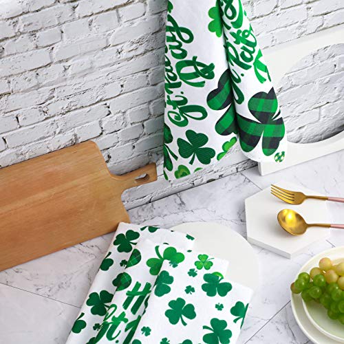 4 Pieces St. Patrick's Day Hand Towels Irish Shamrock Kitchen Towels Bath Towels Dish Towels Bathroom Towel for St Patrick's Day Decoration
