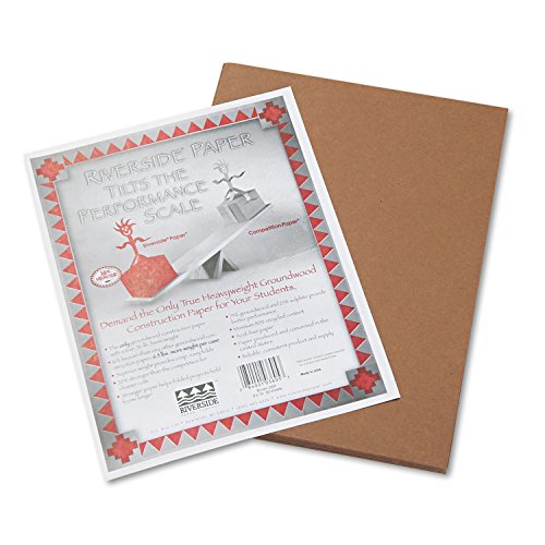 Riverside 3D Construction Paper, Brown, 9" x 12", 50 Sheets