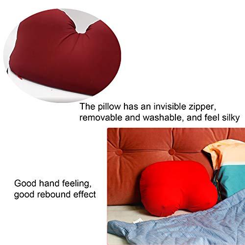 Soft Boobs Pillow, 3D Memory Foam Sleep Pillow Creative Realistic Boobs Breasts Pillow Cushion, Sexy Couple Kawaii Toy Pillow Funny Gift (Red)