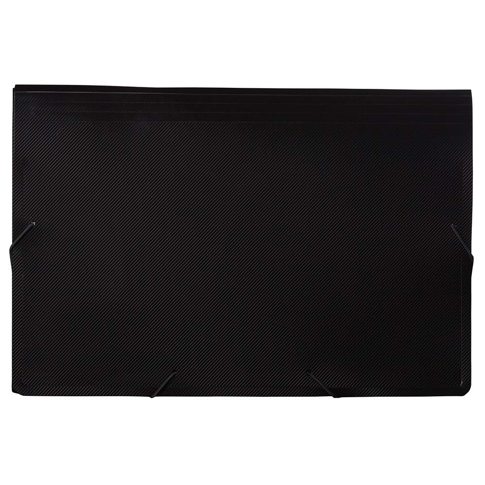 JAM PAPER Accordion Folders - 13 Pocket Plastic Expanding File - Legal Size - 10 x 15 - Black - Sold Individually