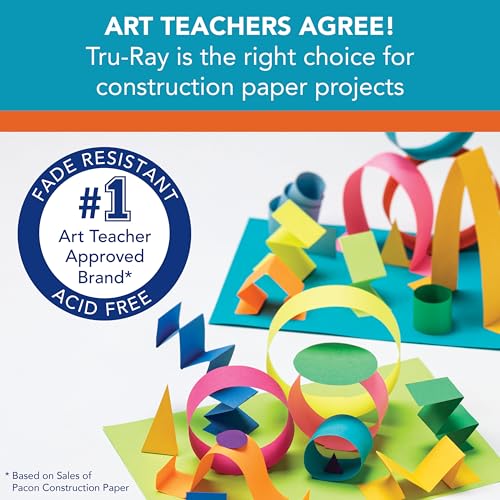 Tru-Ray® Construction Paper, 50% Recycled, Assorted Colors, 12" x 18", Pack Of 50