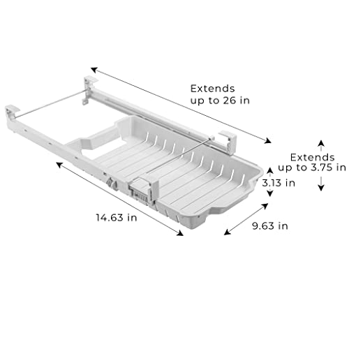 Smart Design Hanging Zip Bag Pull Out Refrigerator Drawer - BPA Free Plastic - Holds 11 Bags + Containers - Fridge, Freezer, Pantry Food Storage - Adjustable Extendable Organizer Kitchen - Clear