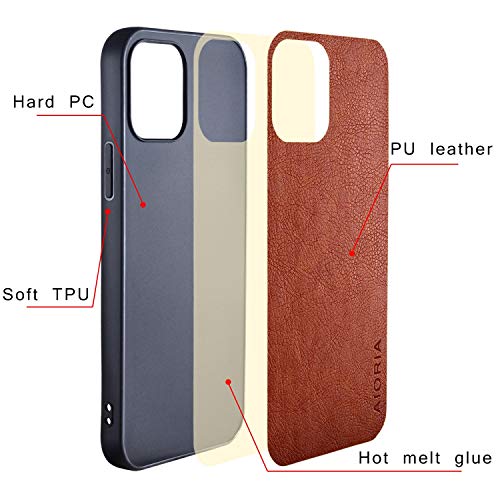 AIORIA for Samsung Galaxy Note 20 Case, 6.7 inch Premium PU Leather Cover Retro Business Design Full Protective case for Samsung Note 20 (Brown)