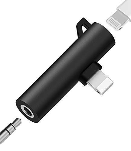 Headphone Adapter Lightning to 3.5mm AUX Audio Jack and Charger Extender Dongle Earphone Headset Splitter Compatible with iPhone 12 11 Mini pro max xs xr x se2 7 8 Plus for Ipad Air Y Cable Converter