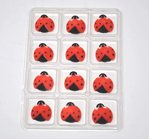 Lucks Ladybug Sugar Decorations Dec-on for Cupcakes Cakes decorations 24 Pk