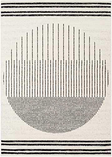 Artistic Weavers Penrod Modern Geometric Area Rug,5' x 7',Black/Ivory
