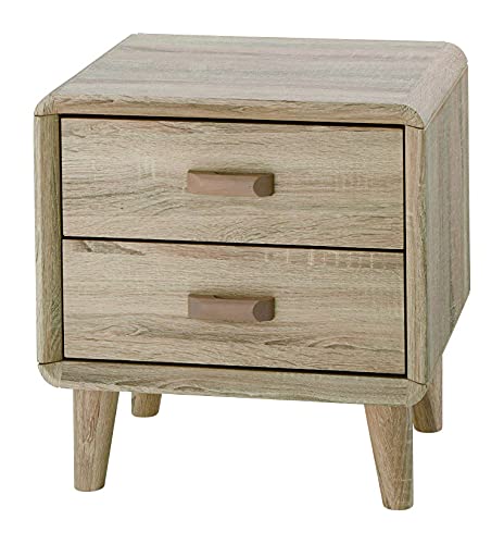 Sakuraya Industrial BA-34 Night Table, Natural, Width 17.7 inches (450 mm)