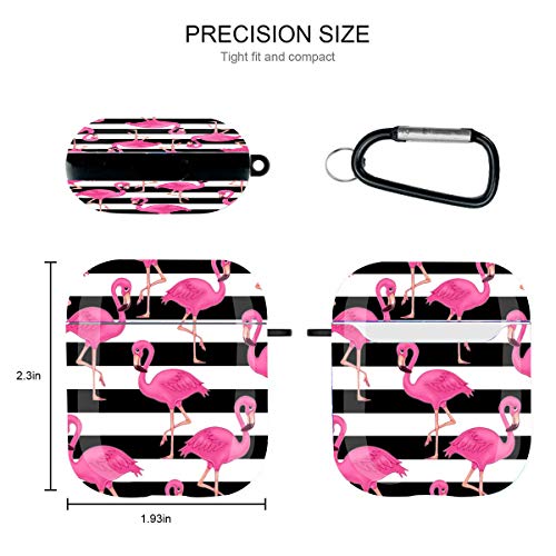 Qtygbm AirPods Case, The Latest Version of AirPods 2 & 1 Charging Case Headphone Case with Keychain ,Premium TPU Shockproof Protective Cover for AirPods 2 & 1 - Flamingo
