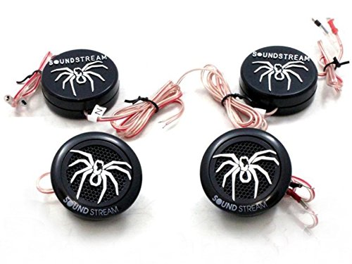 Soundstream TWS.3N 110 Watts 1-Inch PEI Dome 4 Ohm Tweeters,Black and Silver