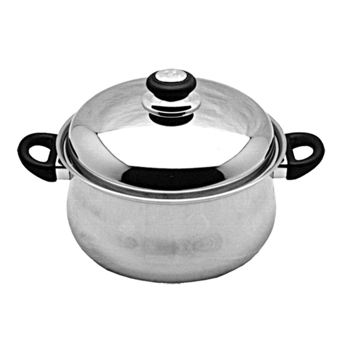 Tuxton Home Nevada 7 Piece Cookware set; Stainless Steel, PFTE & PFOA Free, Freezer to Oven Safe, Induction Compatible; 1QT & 2QT Saucepans, 5QT Dutch Oven, 10" Open Frypan