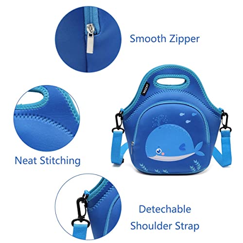VASCHY Lightweight Preschool Backpack and Cute Whale Lunch Bag Bundle