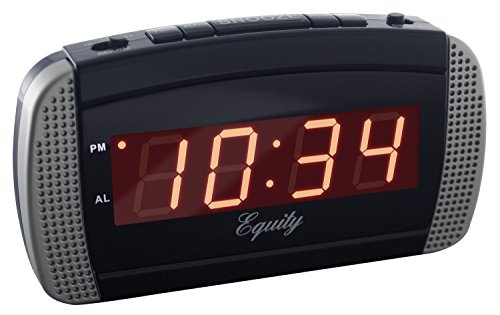 Equity by La Crosse 30240 Super Loud LED Alarm Clock,Black/Silver