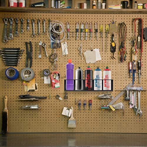 Steel Wall Mounted Aerosol Spray Can Holder Rack Organizer for Garage and Workspace,Five cans , 16.5" Width x 4" Height x 3.5" Depth, Pack of 2