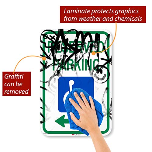 "Reserved Parking" Federal Handicap Parking Sign with Left Arrow By SmartSign | 12" x 18" 3M Engineer Grade Reflective Aluminum