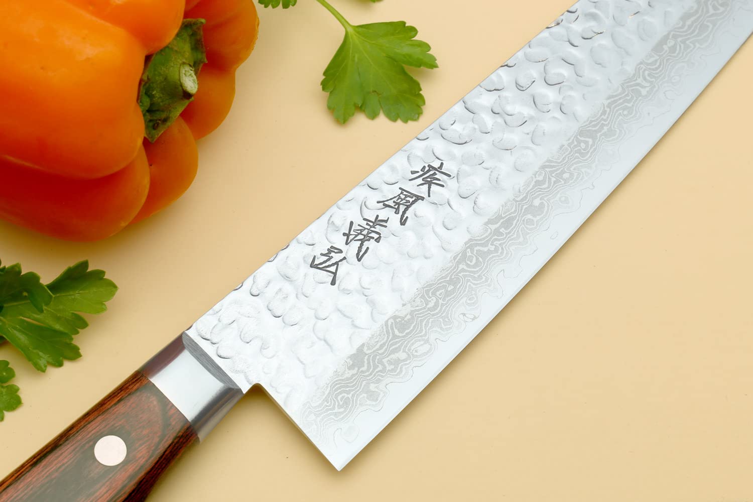 Yoshihiro VG10 16 Layer Hammered Damascus Gyuto Japanese Chefs Knife (9.5" (240mm))