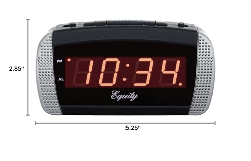 Equity by La Crosse 30240 Super Loud LED Alarm Clock,Black/Silver