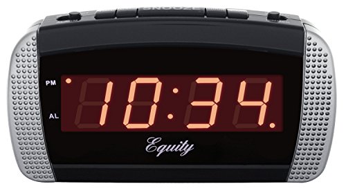 Equity by La Crosse 30240 Super Loud LED Alarm Clock,Black/Silver