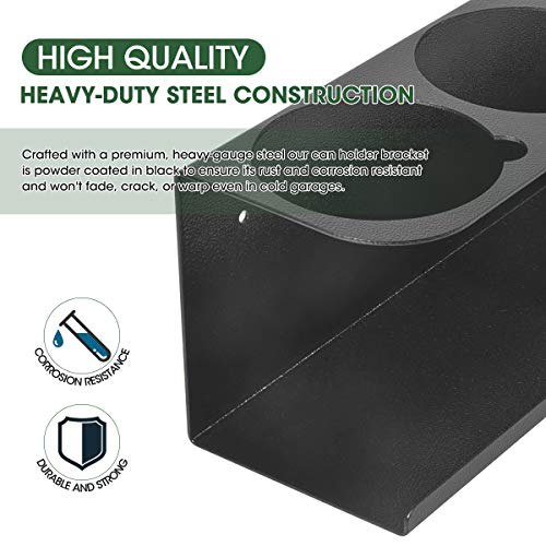Steel Wall Mounted Aerosol Spray Can Holder Rack Organizer for Garage and Workspace,Five cans , 16.5" Width x 4" Height x 3.5" Depth, Pack of 2